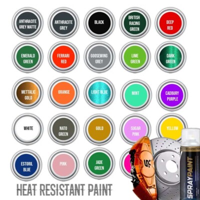 HEAT RESISTANT BRAKE CALIPER PAINT AEROSOL ENGINE BODY METAL STEEL CAR ...