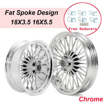 Fat Spoke Wheels Rims 18x3.5 16x5.5 for Harley Dyna Wide Glide FXDWG ...