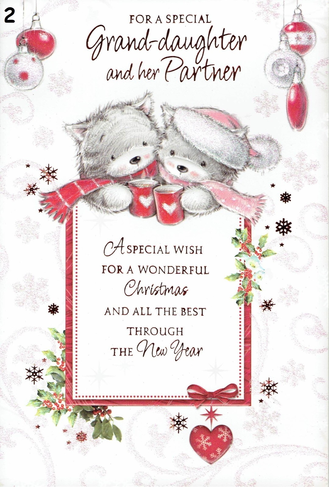 GRANDDAUGHTER AND PARTNER CHRISTMAS CARD ~ Quality Cards Great CHOICE ...