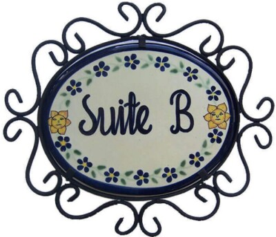 Mexican Ceramic Talavera House Sign Custom Wall Address Sign Plaque ...