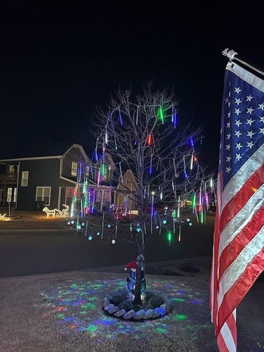 Patriotic Meteor Shower Lights | Red White Blue LED Outdoor Icicle ...