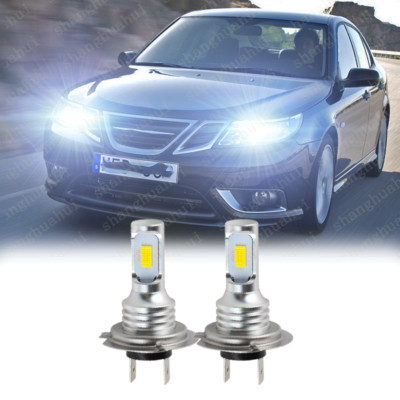 LED For Saab 9-3 2003-2007 Headlight Kit H7 6000K White Bulbs Low Beam ...