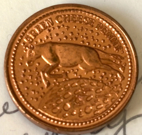 Moon Money UNC 20mm Small Medal Token Green Cheese Penny Cow Jumping ...