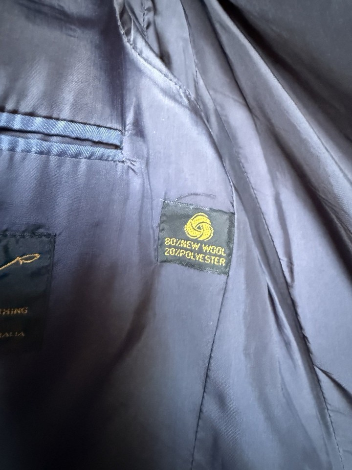 Fletcher Jones Men’s Vintage Navy Fully Lined Wool Blazer Suit Jacket ...