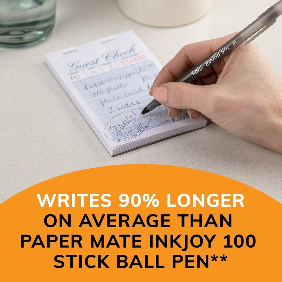 Black Ballpoint Pen- Medium Point (1mm)- 10-Count Pack of Bulk Pens ...