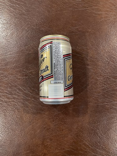 Miller Genuine Draft Light Beer Can. Bottom Opened. 12oz. Combined ...