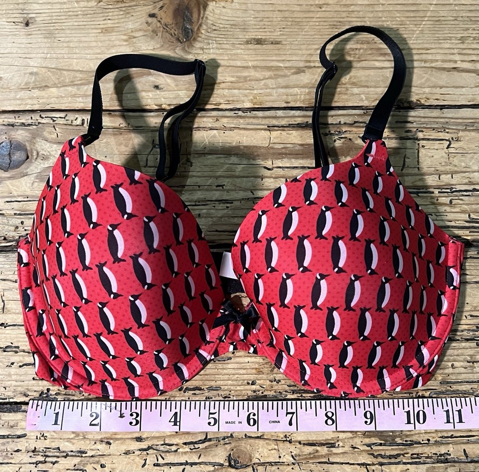 Victorias Secret Women’s Size 32DD Red Penguin All Over Print Bra NWOT ...