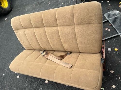 80-91 FORD BRONCO Rear SEAT Tan Velour W/seatbelts OEM 1980-1991 LOCAL ...