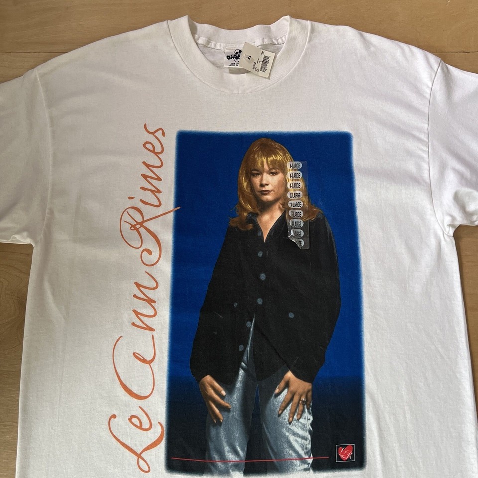 Vintage Leann Rimes Shirt XL White 90s Country Music Tour Heart Glam ...