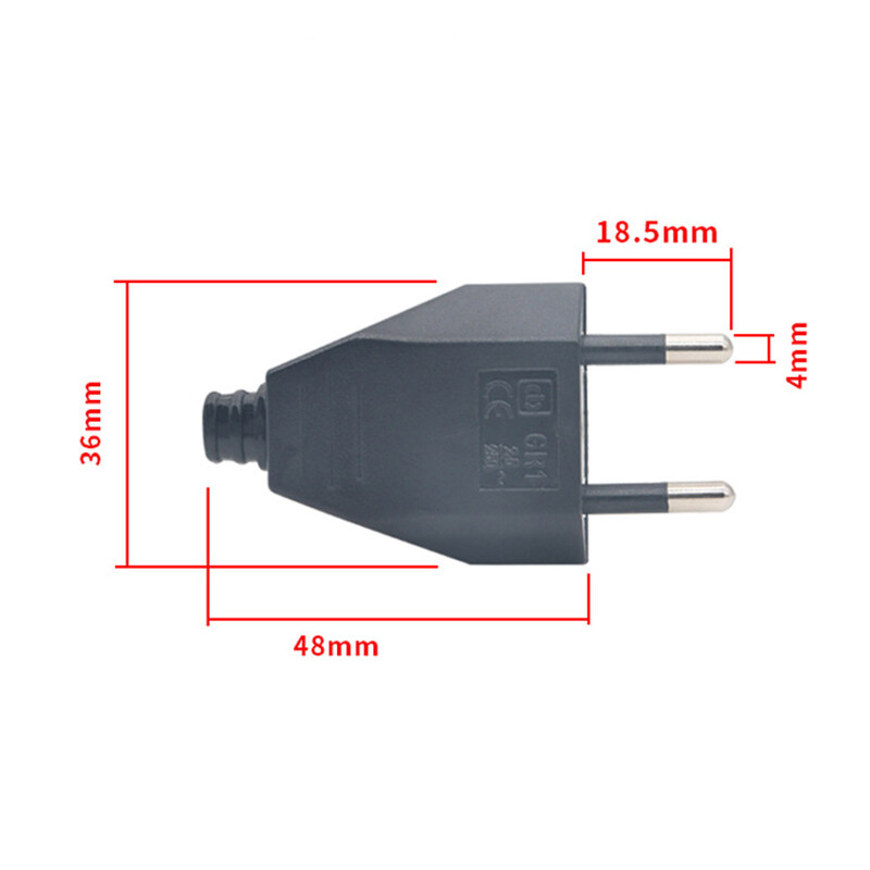 2 Pin EU European US Male Plug AC Electrical Socket Adapter 250V ...