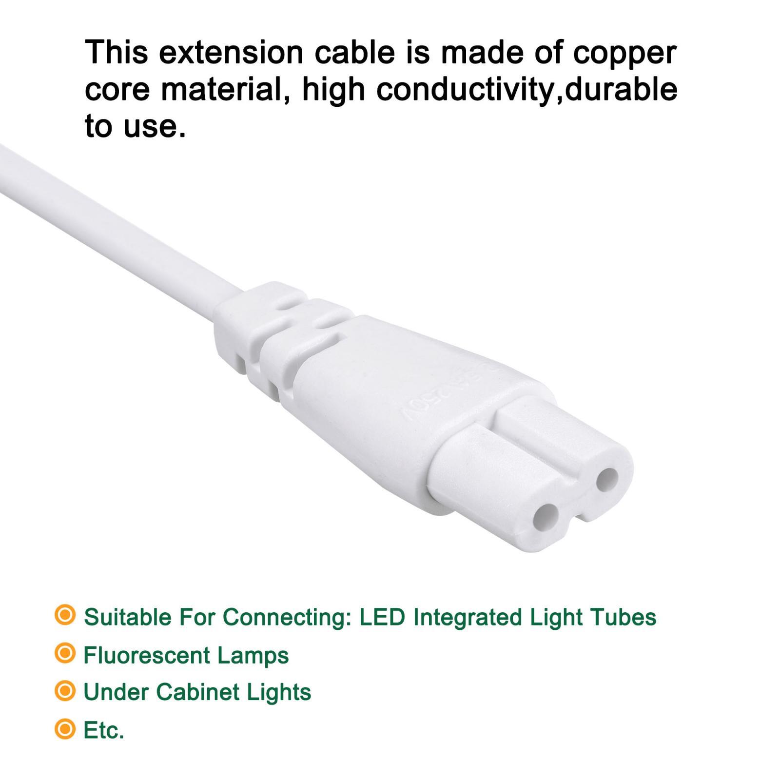 T5 LED Tube Connector Cable 2 Pin 50CM Male to Female Extension Cord ...