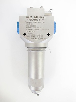 Vacco Industries Etched Disc Filter 3200 PSIG 25 Micron Assy Low Temp ...