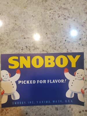 ORIGINAL SNOBOY CRATE LABEL STRIP SIZE SNOBOY INC YAKIMA WASHINGTON ...