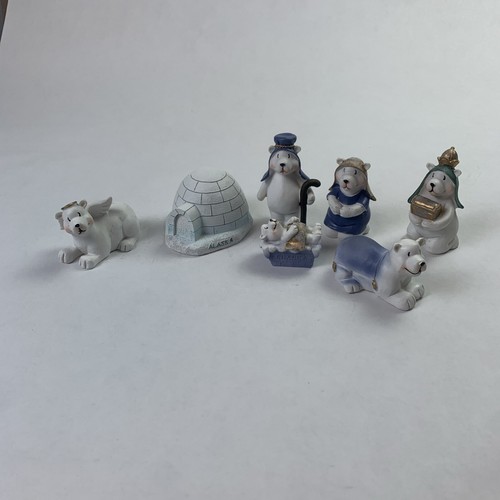 7pc Alaska Igloo Polar Bears Family Nativity Scene | eBay
