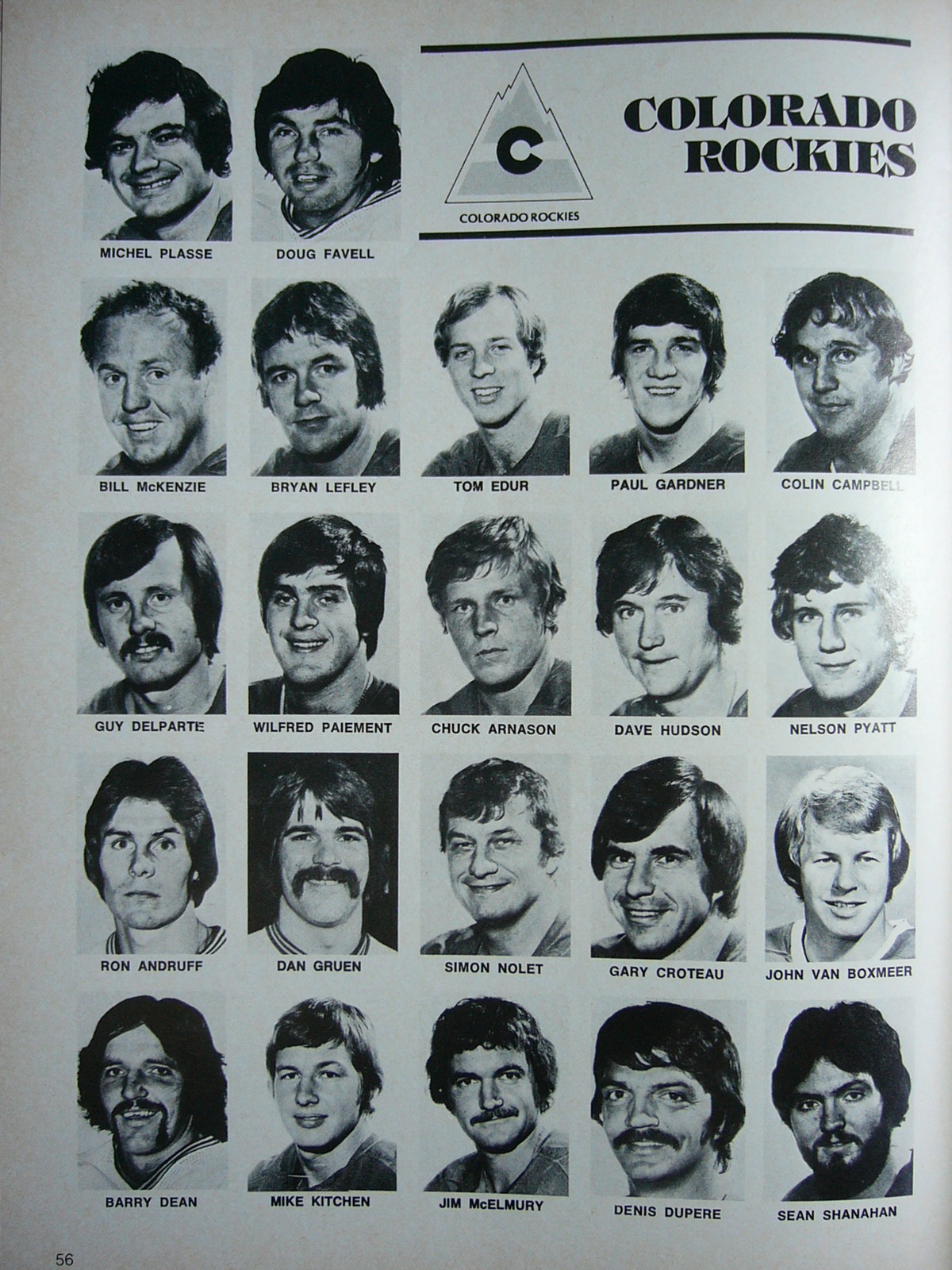 1976/77 VANCOUVER CANUCKS COLORADO ROCKIES PROGRAM JOHN VAN BOXMEER RON ...