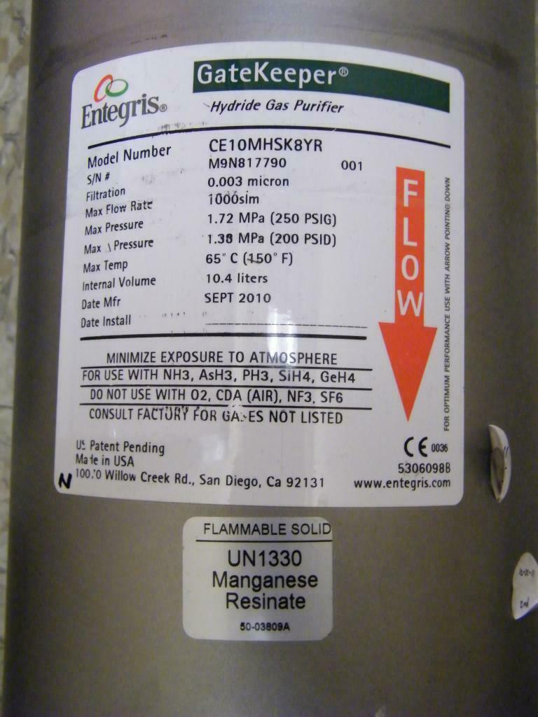 CE10MHSK8YR entegris gatekeeper hydride gas purifier matheson nanochem ...
