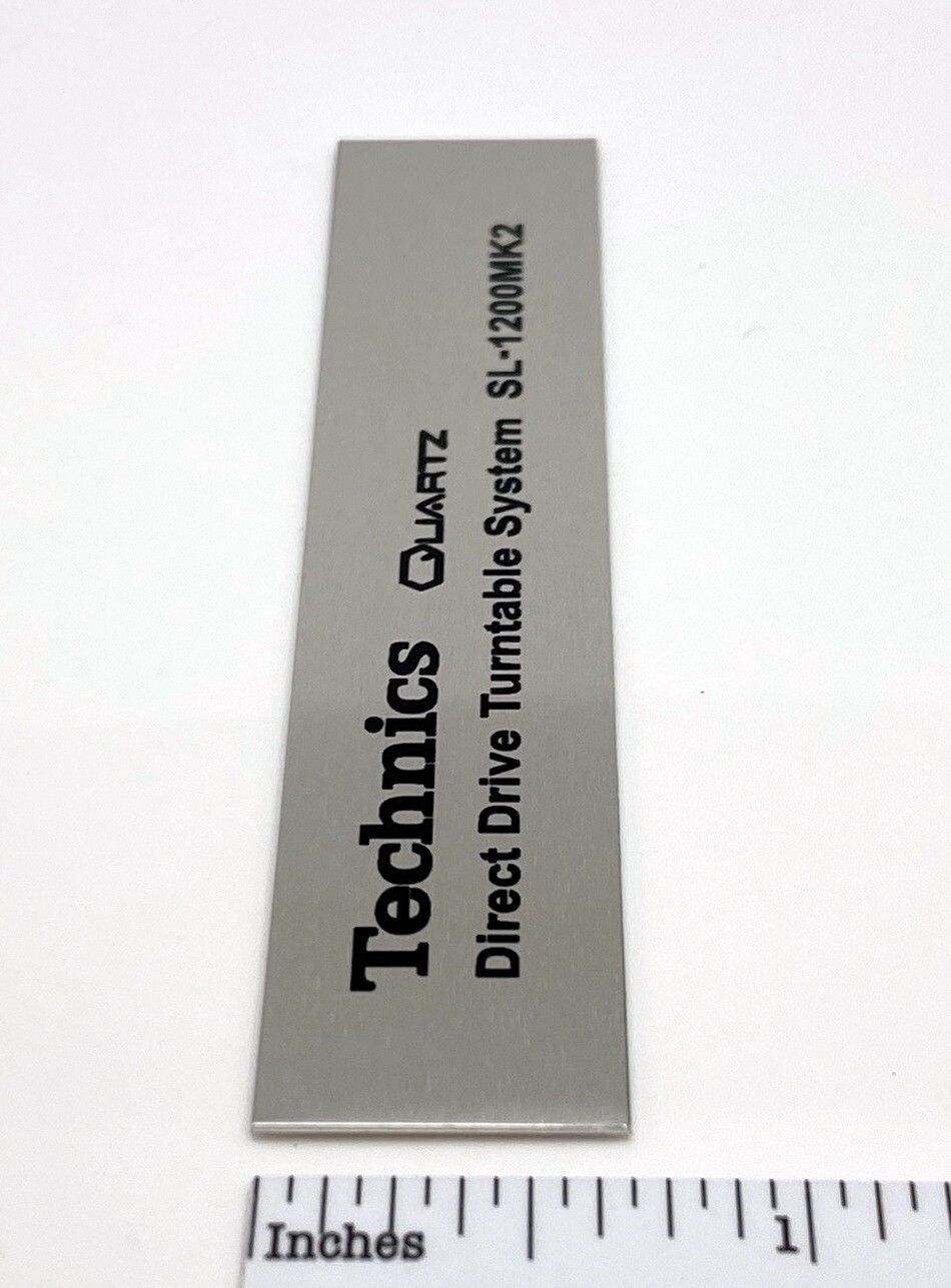 Technics SL-1200MK2 Turntable Replacement Badge Custom Made Silver ...