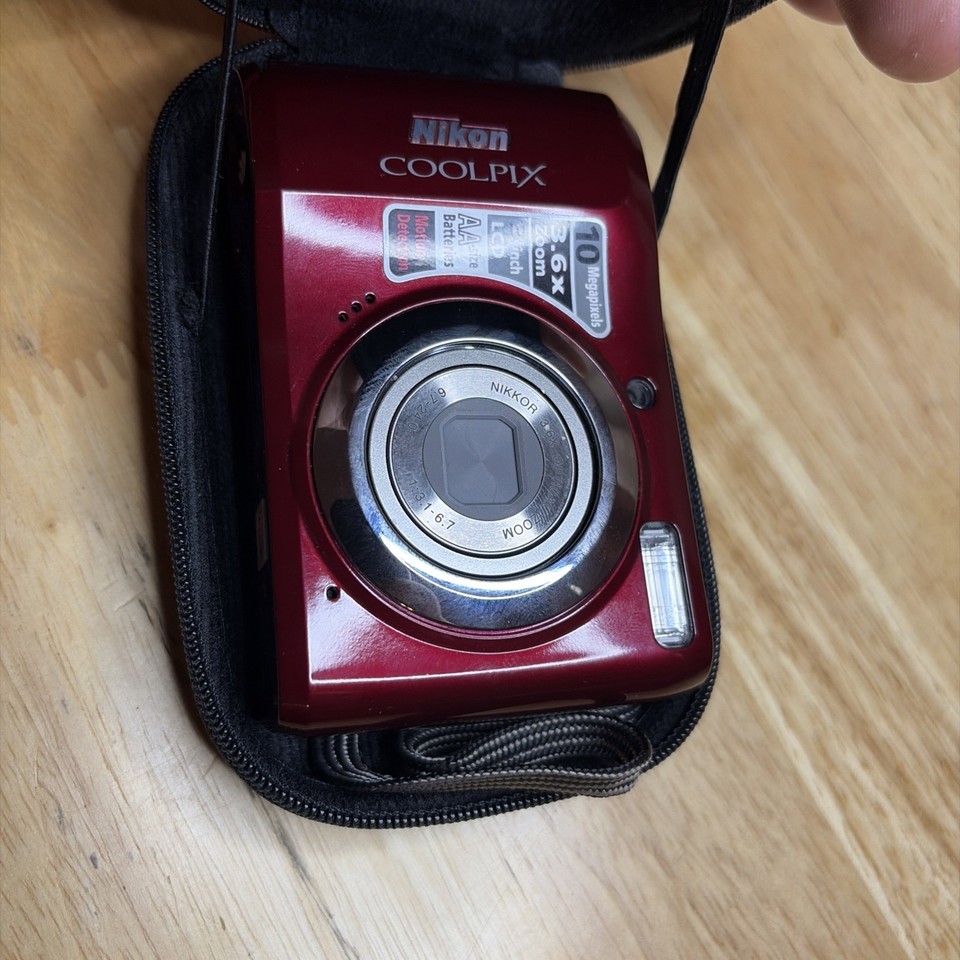 Nikon Coolpix L20 10.0MP Digital Camera Deep Red 3.6x Zoom Work Tested ...