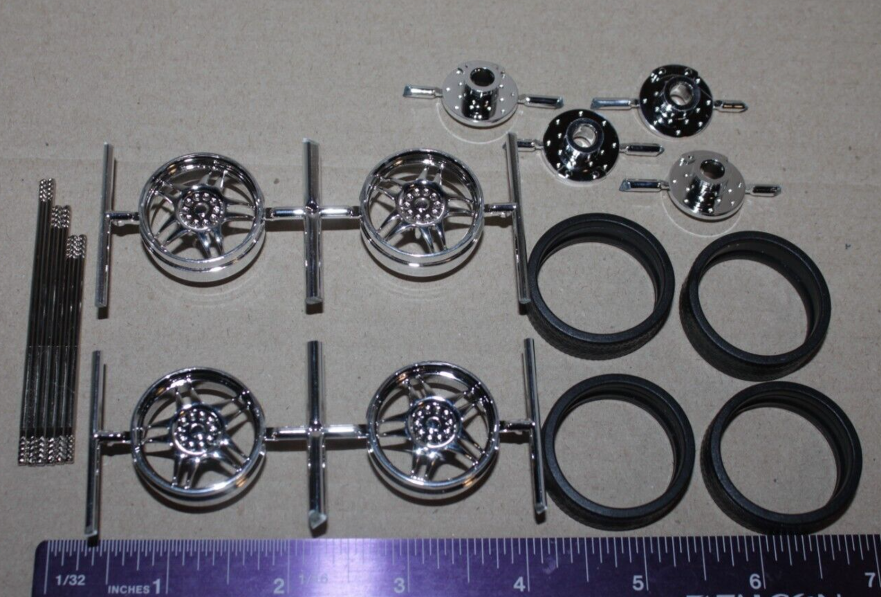 DOUBLE SPOKE 5 STAR scale model wheels rims with TIRES brake discs ...