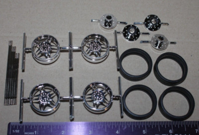 DOUBLE SPOKE 5 STAR scale model wheels rims with TIRES brake discs ...