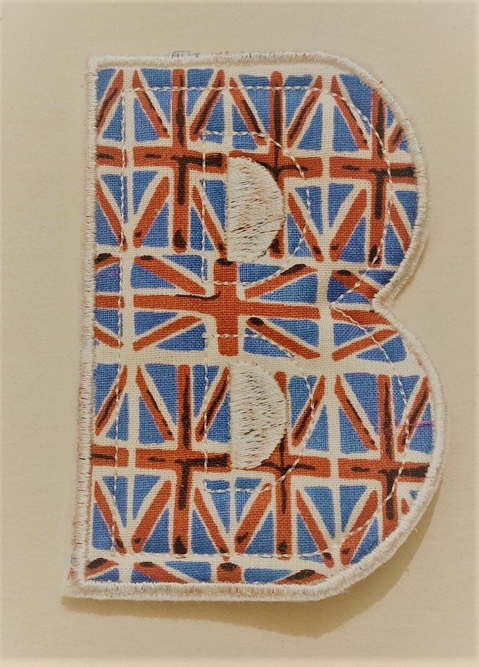 UNION JACK FABRIC LETTERS, EMBROIDERY, SEW ON / IRON ON PATCHES ...
