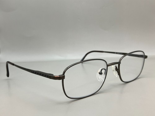 Van Heusen Bernard Tan Eyeglasses Frame Men's Brown Metal Full Rim 54 ...