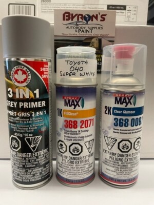 Toyota 040 Super White Automotive Urethane Basecoat Spray Paint Set | eBay