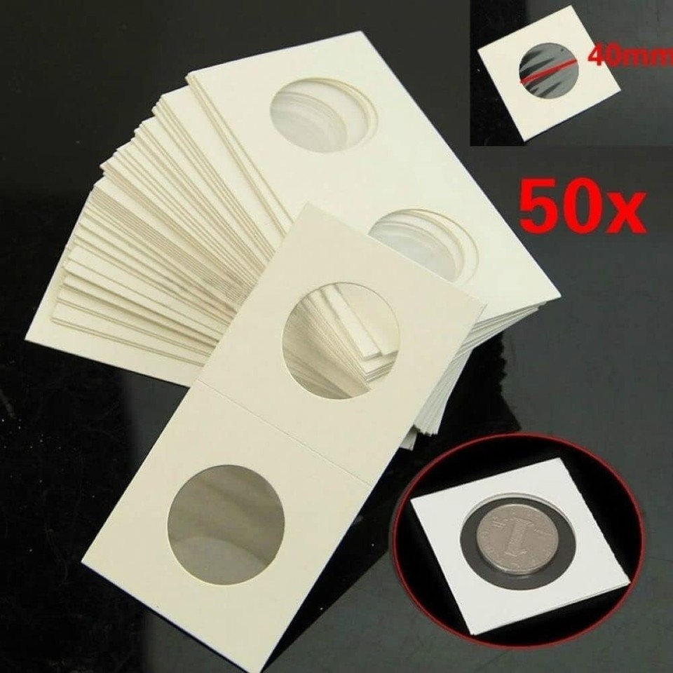50 Pieces Cardboard Coin Flips 2x2 Holders Sleeves for All Coins ...