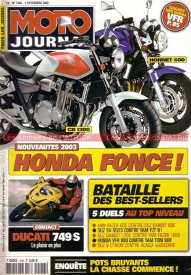 MOTO JOURNAL 1546 Essai DUCATI 749 HONDA GL 1800 Gold Wing CBR 900 RR ...