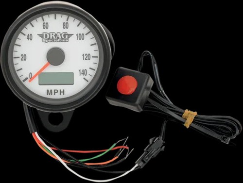 DS MPH 2.4in White Face Mini Electric Speedo Odom Sportster 883 Deluxe ...