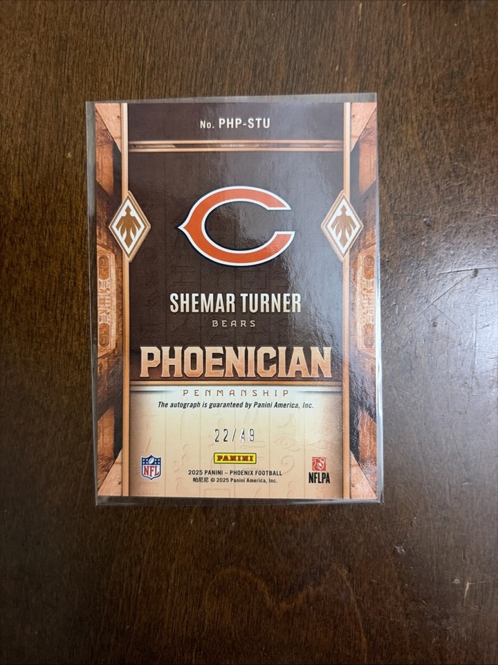 2025 Panini Phoenix Phoenician Penmanship Shemar Turner Auto Case Hit ...