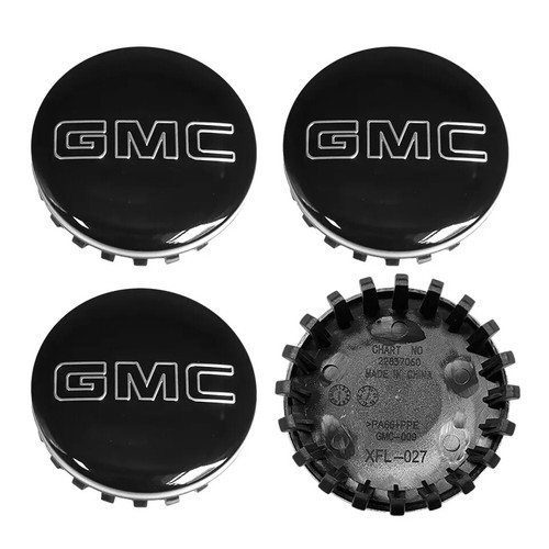 4x Gloss Black Wheel Rim Center Caps 83mm For GMC Sierra Yukon Denali ...