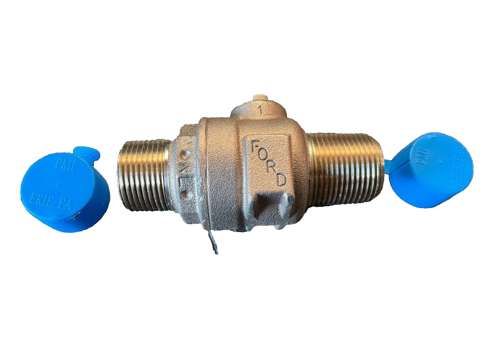 1" Ford Curb Stop Valve NL(No-Lead) Brass AWWA/CC taper thread ...