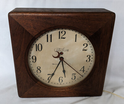 Vintage 1930’s Warren Telechron Wood Electric Wall Clock WORKS! | eBay