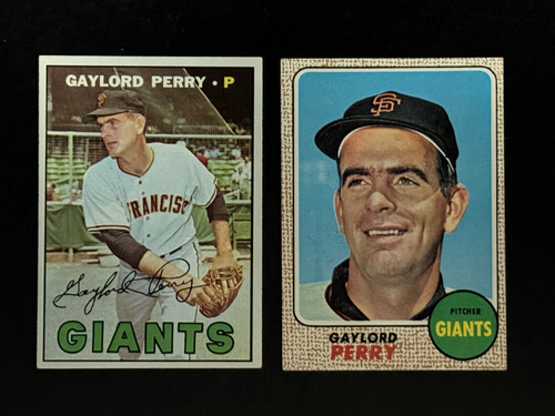 Gaylord Perry, 1967 & 68 Topps, #'3 320 and 85, 2 Card Lot, All Cards ...