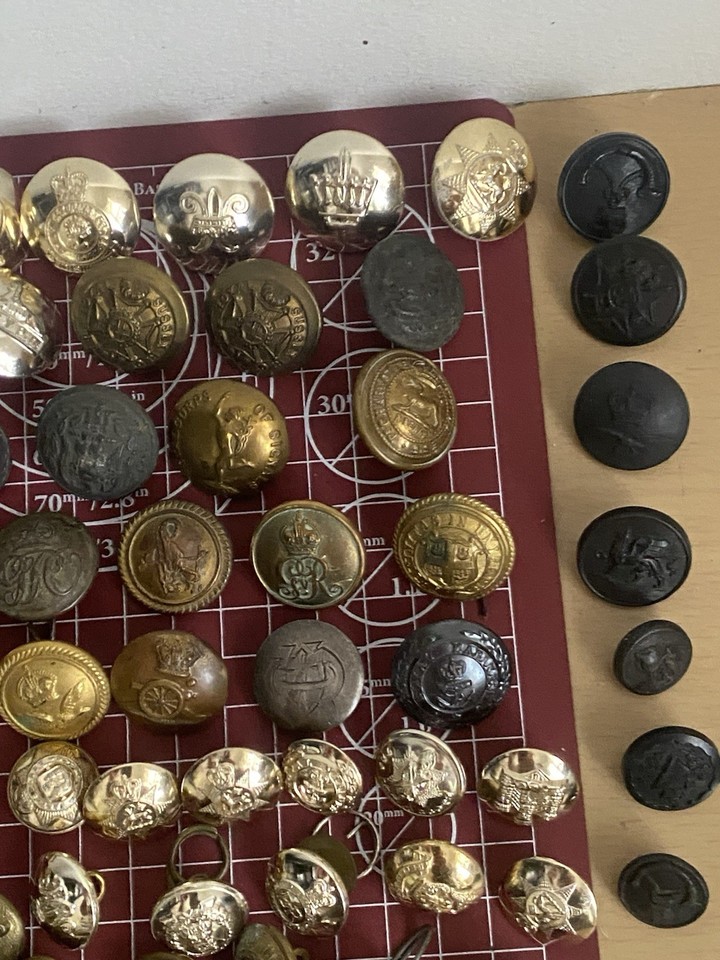 Vintage Military British Uniforms Buttons Lot Mixed Crests and Sizes ...