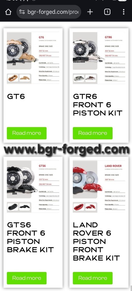 BGR Forged Big Brake Upgrade Kits ***for cars with ELECTRIC PARKING ...