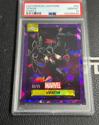 2024 Topps Chrome Marvel Sapphire Venom Purple Ice /15 #62 PSA 10 | eBay