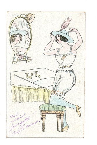 Illustrator Without Signature. Lovely Woman IN Lingerie. Glamour | eBay