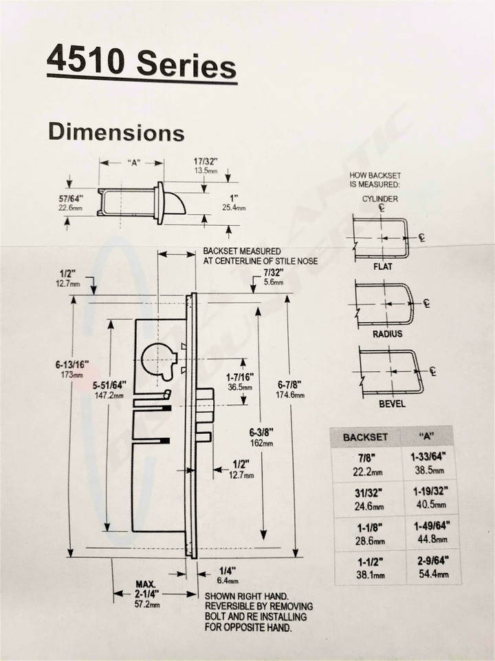 Adams Rite 4510-26-628 Standard Duty Deadlatch Flat Faceplate 31/32"BS ...