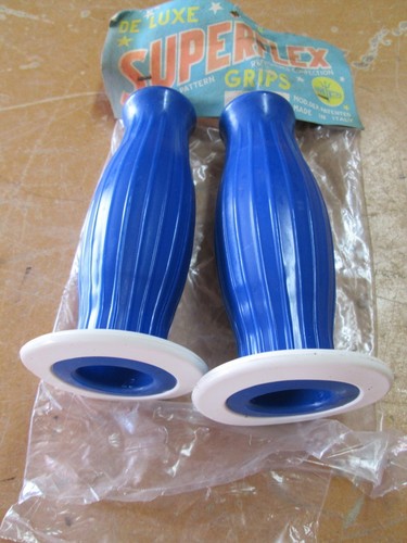 NOS Metalplast Superflex Grips Made in Italy Deluxe Blue & White 27mm ...