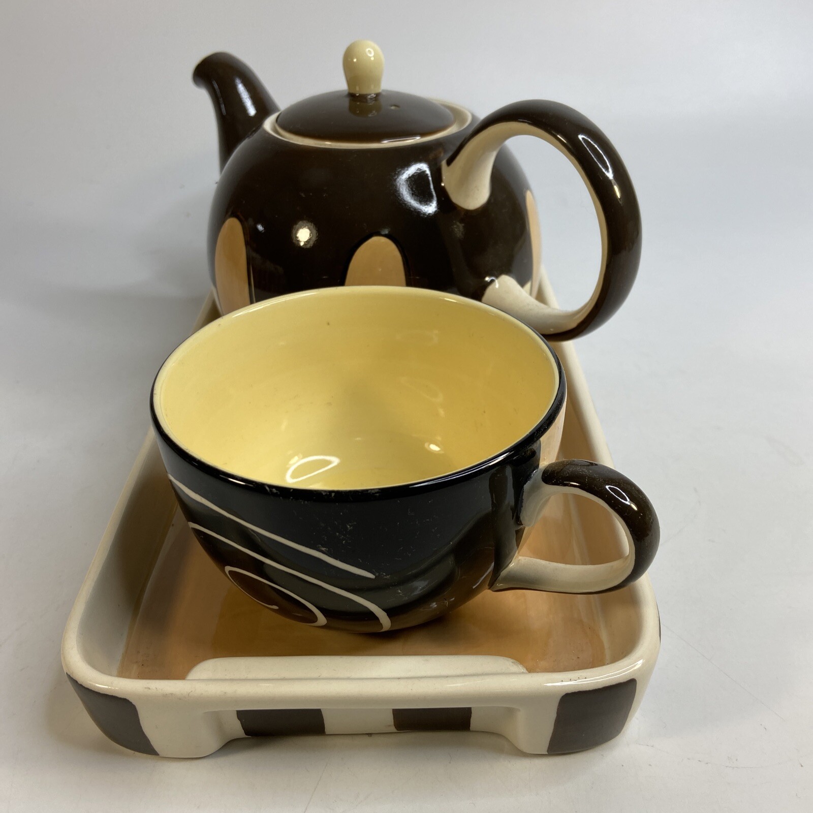 Herman Dodge Tea for 2 Set 5 pc Pot Lid 2 Cup Mug Tray Hues n Brews ...