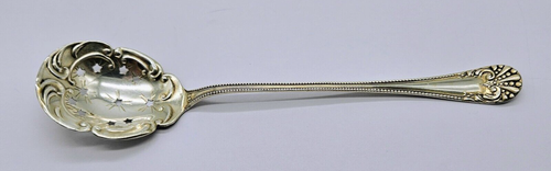 Vintage Baker Manchester Repousse Pierced Olive Spoon Sterling Silver ...