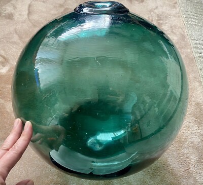 Fishing Nets & Floats - Antique Japanese Glass Fishing Float Green