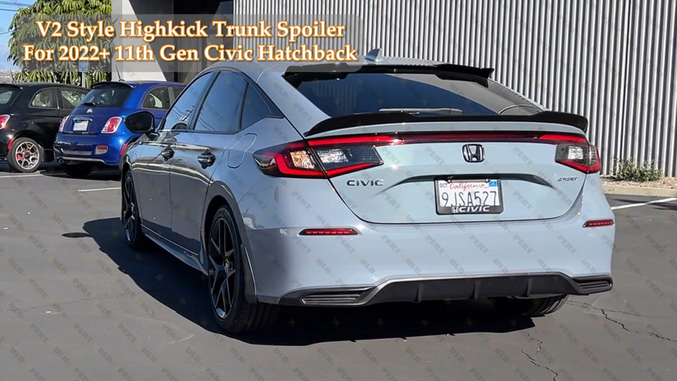 FOR 2022-26 Honda Civic Hatchback FL2 FL5 V2 Gloss Black HighKick Trunk ...
