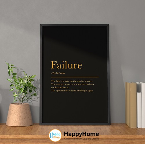 Failure Definition Poster Motivational Inspirational Wall Art Print ...