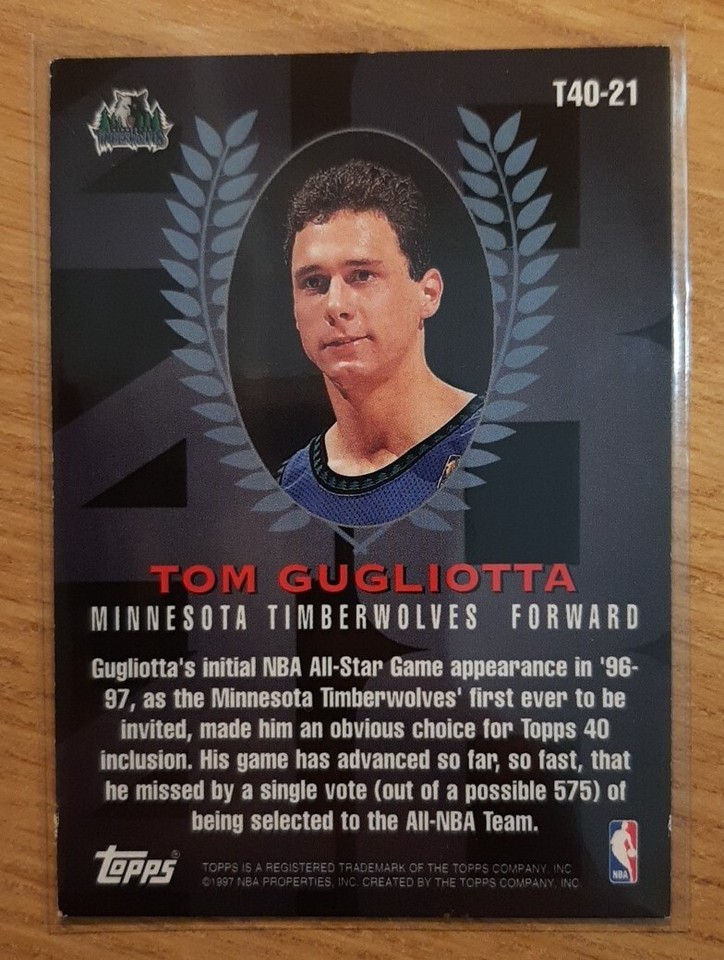 1997-98 TOPPS TOPPS 40 TOM GUGLIOTTA #21 MINNESOTA TIMBERWOLVES | eBay