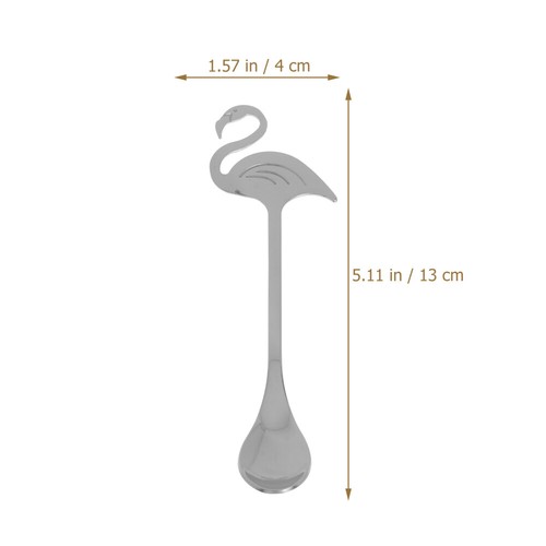 2 Pcs 304 Stainless Steel Flamingo Stirring Spoon Long Handled Bar ...
