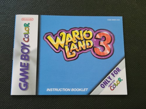Wario Land 3 - Nintendo Game Boy Color - GBC - Authentic Manual | eBay