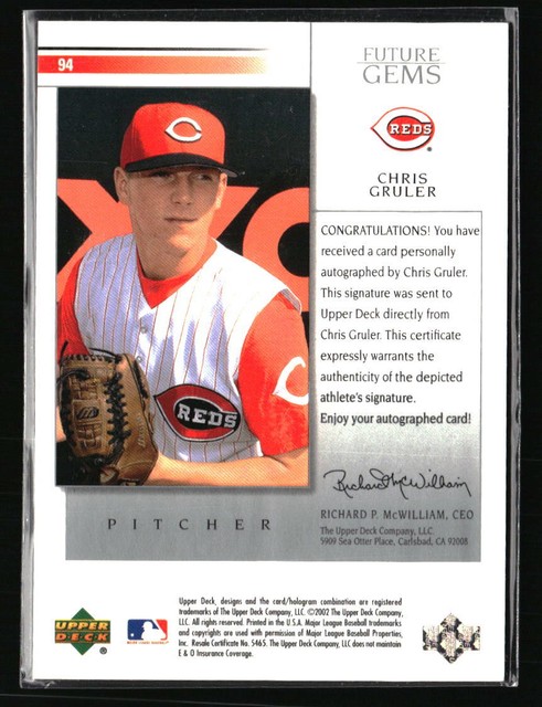 2002 Upper Deck Prospect Premieres - #94 Chris Gruler (AU, RC) for sale online | eBay